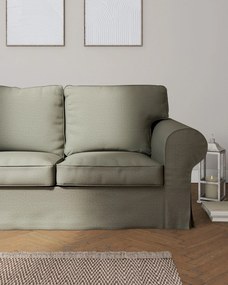 Potah na pohovku IKEA  Ektorp 3-místná, nerozkládací barva šedá látka pletený vzor