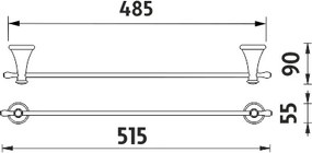 Nimco LADA retro držák na ručníky, 52 cm LA 19046-65