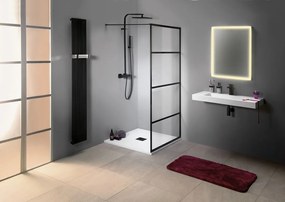 Gelco, CURE BLACK sprchová zástěna 1100 mm, čiré sklo, CB110