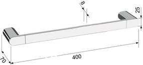 Sapho, FLORI držák ručníků 400x70mm, černý, RF010/15