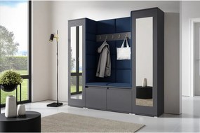 Eka Předsíňová stěna s čalouněnými panely Trinity 31 - Grafit / Tmavá modrá 2331