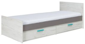 Maridex postel Rest R05 80x200 cm bílá craft šedý modré úchyty