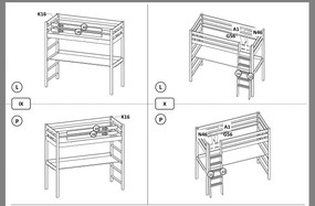 Dolmar Patrová postel s psacím stolem Niko Barva: bílá