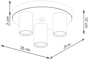 Stropní svítidlo Lagos, 3x černé kovové stínítko