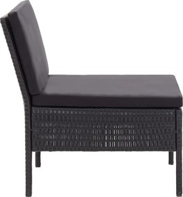 vidaXL Marketos 6dílná zahradní sedací souprava s poduškami polyratan černá