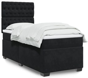 Box spring postel s matrací černá 90x190 cm samet 3290794