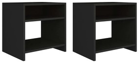 Noční stolky 2 ks černé 40 x 30 x 40 cm dřevotříska - Default Title