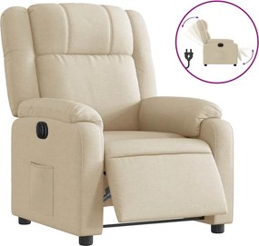 Elektrické polohovací křeslo krémové textil 3205187