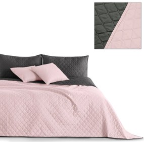 Oboustranný přehoz na postel DecoKing Axel růžový/uhlový