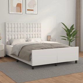 Rám postele s čelem bílý 140x190 cm umělá kůže 3125568