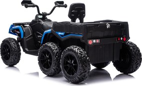 LEAN CARS Čtyřkolka na baterie ATV 6 kol s přívěsem JC606 24V 4x4 modrá