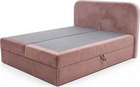 Čalouněná postel boxspring FORENA 140x200 cm starorůžová Matrace: Matrace Bonell pružinová