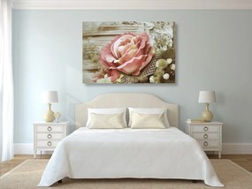 Obraz růžová vintage růže Varianta: 120x80