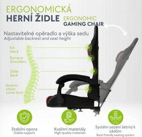 Herní a kancelářská židle k PC, černo-bordó