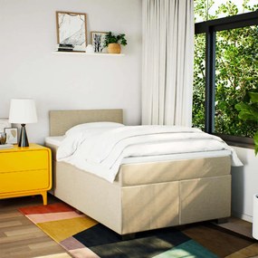 Box spring postel s matrací krémová 120x200 cm textil 3285853