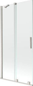 Mexen Velar, 2-křídlová posuvná vanová zástěna 95 x 150 cm, 8mm čiré sklo, broušená ocel, 896-095-000-01-97
