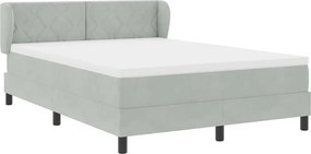Postel s boxspringem s čelo Světle šedá 140 x 190 cm samet 3340436