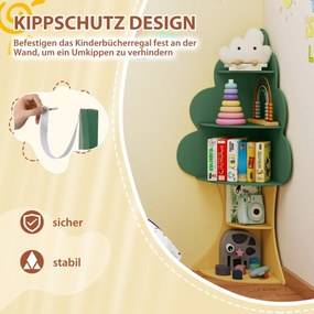 Costway Dřevěná dětská knihovna Tree Design 5 Tiers Dětská police