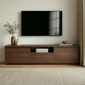 TV stolek v dekoru ořechu v tmavě přírodní barvě 160x42x30 cm Sentinel – Kalune Design