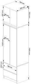 Skříň s nástavcem S 60 cm 2D 2SZ CLP dub sonoma / bílá