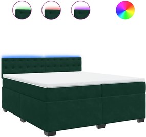 Box spring postel s matrací tmavě zelená 200x200 cm samet 3288717