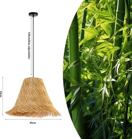 Immax BOHO NATURALEZA designové závěsné svítidlo, D45cm. E27, přírodní ratan
