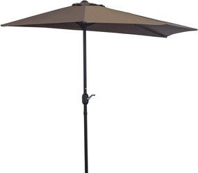 Zahradní slunečník Outsunny 270x138x236 cm s kličkou a polokružným tvarem pro venkovní terasu, patio a bazén | Aosom