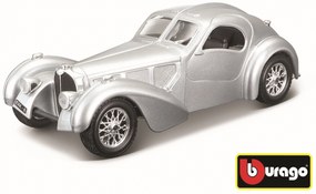 Kovový model bburago 1:24 bugatti atlantic stříbrná