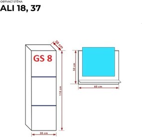 Ral Koupelnová stěna ALI 37 - Černý lesk