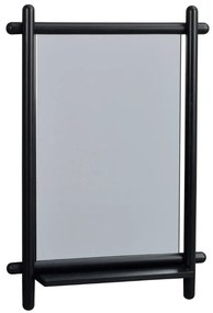 Černé dubové nástěnné zrcadlo ROWICO MILFORD 74 x 52 cm