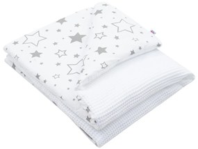 Dětská deka s výplní New Baby Vafle bílá hvězdičky 80x102 cm