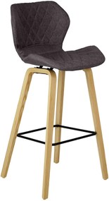 Barová židle Highhill - látkové čalounění | tmavě šedá