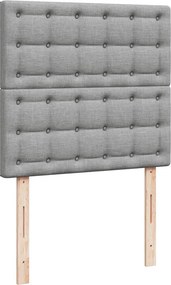Box spring postel s matrací světle šedý 100 x 200 cm textil 3291593