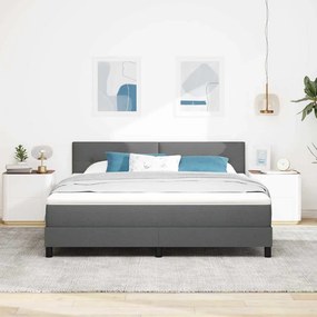 Postel s boxspringem s čelo Tmavě šedá 180 x 200 cm textil 3338707