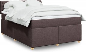 Box spring postel s matrací tmavě hnědá 160x200 cm textil 3286741