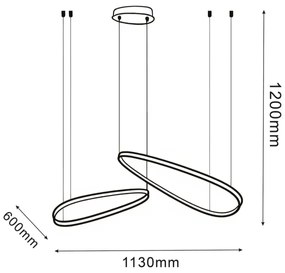 LED Lustr na lanku MICHELLE LED/48W/230V 4000K černá