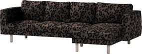 Potah na pohovku IKEA Norsborg 4-místná se šezlongem barva hnědá látka pletený vzor, vzorované