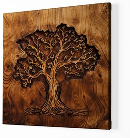Obraz na plátně - Strom života Werdy, dřevo styl FeelHappy.cz Velikost obrazu: 40 x 40 cm