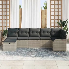 Set pohovek 7 ks Světle šedá polyratan 3359001