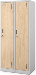 Zaměstnanecká skříňka čtyřkomorová šedá/dub sonoma, 800x1800x500 mm: KACPER Eco Design