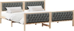 Rám postele s čelo Tmavě šedá 200 x 200 cm Masivní borové dřevo 3394269