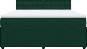 Box spring postel s matrací tmavě zelená 180x200 cm samet 3290121