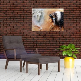 Skleněný obraz - Kouzla indiánů (70x50 cm)