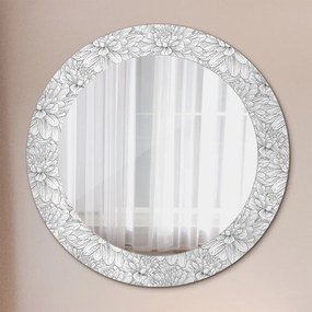 Kulaté dekorativní zrcadlo na zeď Lotosové květiny fi 60 cm