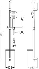 Mexen sprchový set DQ33, černá, 785334581-70