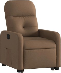 Zvedací polohovací křeslo hnědé textil 3206799