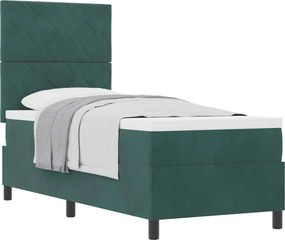 Postel s boxspringem s čelo Tmavě zelená 80 x 200 cm samet 3339863