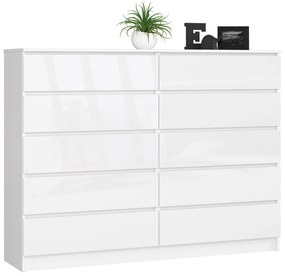 Komoda Rollo K 160 cm bílá lesklá