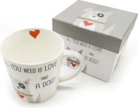 Porcelánový hrnek All you need is love and a dog!, 400 ml – dárek pro pejskaře