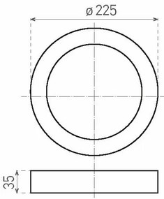 LED Stropní svítidlo FENIX LED/18W/230V 2800K pr. 22,5 cm